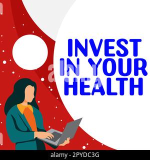 Conceptual caption Invest In Your Health, Concept meaning Live a ...