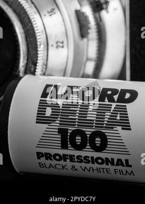 Manchester UK May 2023 roll of Ilford Delta 100 black and white 35mm ...