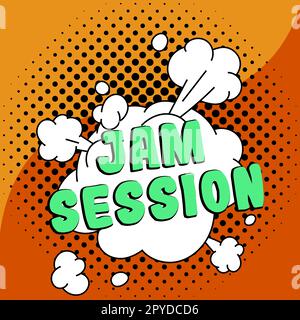 Text sign showing Jam Session. Business approach impromptu performance ...