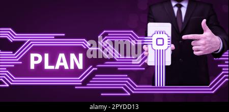 Text showing inspiration Plan. Word Written on Start of a detailed ...