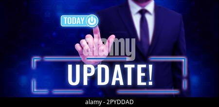 Writing displaying text Update. Word Written on Make something more modern Adding new facts ...