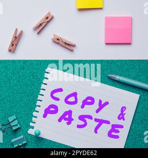 Conceptual caption Copy Paste. Business concept an imitation ...