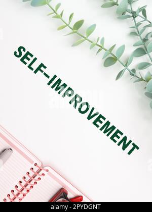 Inspiration showing sign Self Improvement. Business concept process of ...