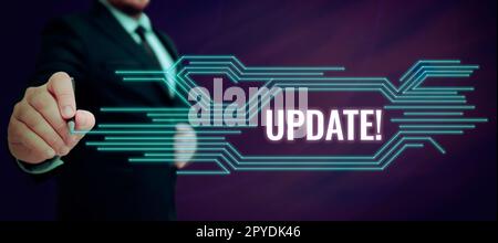 Text sign showing Update, Concept meaning Make something more modern ...