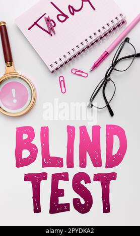 Handwriting text Blind Test. Business concept Social engagement with a ...