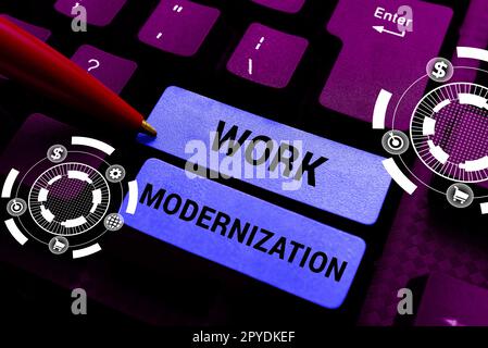 Conceptual display Work Modernization. Word Written on changing product ...