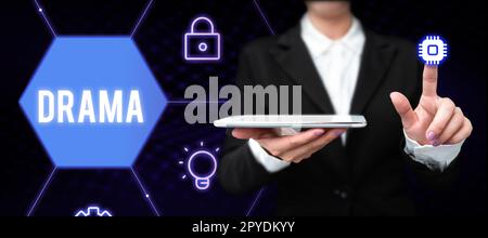 Handwriting text Drama. Word for a state, situation, or series of ...