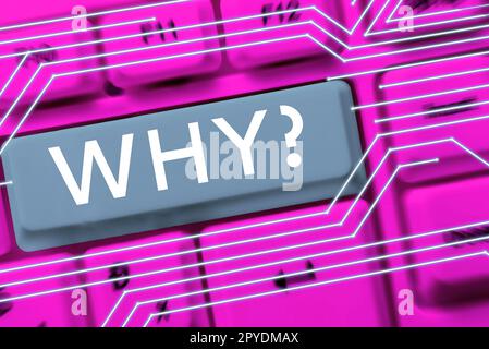 Text showing inspiration Why, Business overview Asking for what reason ...