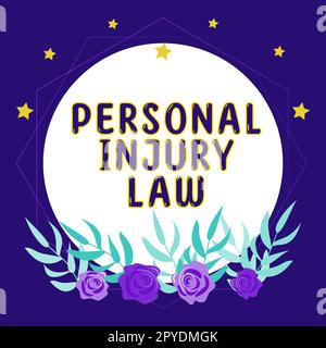 Text showing inspiration Personal Injury Law. Business idea being hurt ...