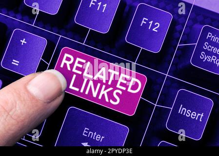 Conceptual display Related Links. Internet Concept Website inside a ...