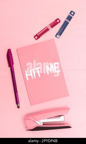 Writing displaying text Hit Me. Business overview asking someone to ...