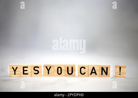 Yes we can text wooden cubes . Positive thinking, motivation, attitude ...