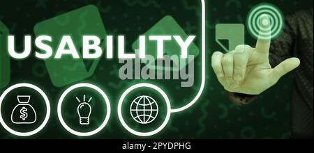 Text showing inspiration Usability, Word for A word assosiated with how ...