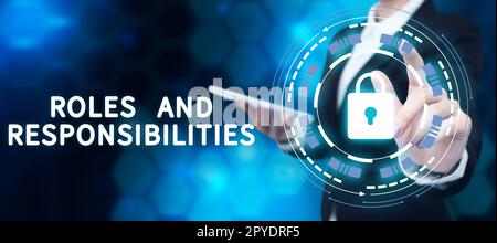 Text caption presenting Roles And Responsibilities. Word for Business ...