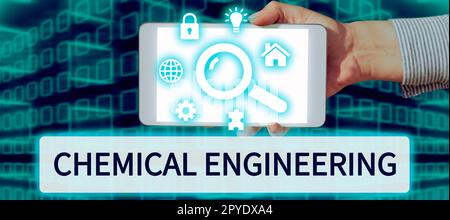Sign displaying Chemical Engineering. Concept meaning developing things ...