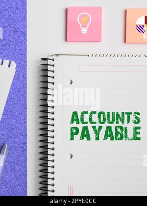Handwriting text Accounts Payable, Word for oversee and control the ...
