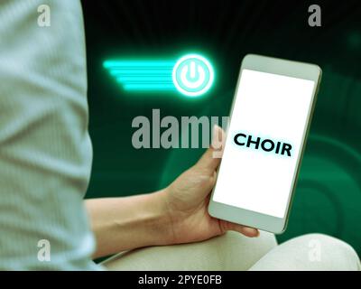 Hand writing sign Choir. Business showcase a group organized to perform ...
