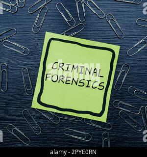 Hand writing sign Criminal Forensics. Business showcase Federal Offense ...