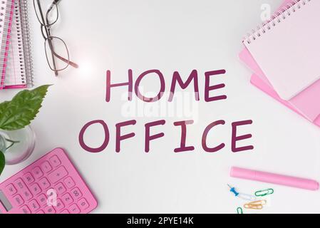 Text showing inspiration Home Office, Business concept space designated ...
