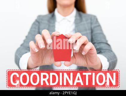 Text caption presenting Coordination, Word Written on the acts of ...