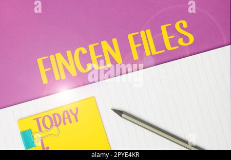 Text sign showing Fincen Files. Business showcase Transactions in ...