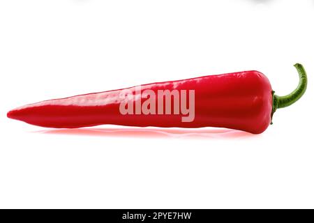 Whole red bell pepper capia isolated on white background Stock Photo ...