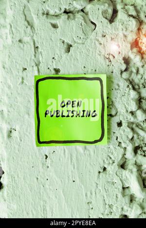 Writing displaying text Open Publishing. Concept meaning online access ...
