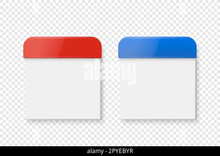 reminder red square 3d realistic isolated web button Stock Photo - Alamy