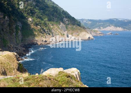 Cape santa catalina cliffs landscape, Spain. Gulf of biscay. Spanish ...