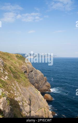 Cape santa catalina cliffs landscape, Spain. Gulf of biscay. Spanish ...