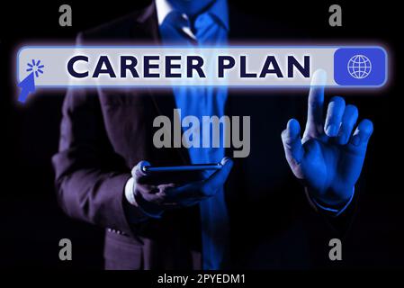 Text caption presenting Career Plan. Business concept ongoing process ...