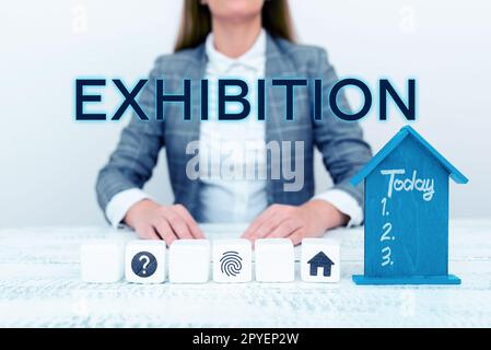 Writing displaying text Exhibition. Concept meaning and act of exposing ...