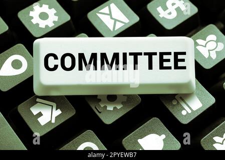 Text sign showing Committee, Business approach Group of people ...
