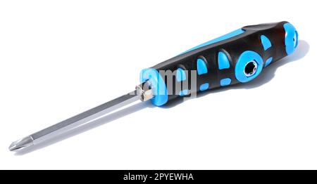 Screwdriver with a rubber handle on a white isolated background Stock ...