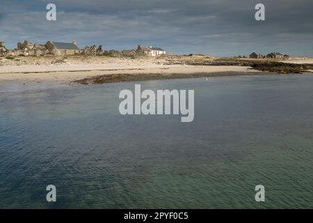 Abandoned fishing village on Inishkea South island on the Wild Atlantic ...