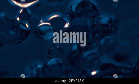dark blue phantom translucent liquid balls glowing in darkness - photo ...