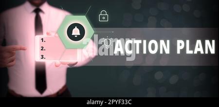 Conceptual display Action Plan. Business concept list of things or ...