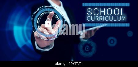 Text sign showing School Curriculum. Internet Concept designed to ...