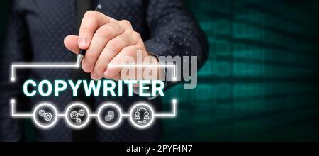 Handwriting text Copywriter. Concept meaning writing the text of ...