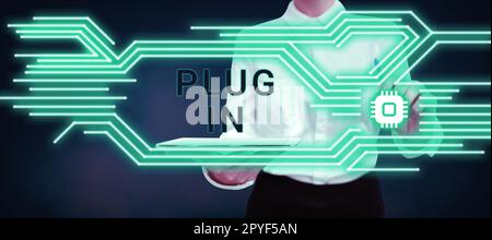 Inspiration showing sign Plug In. Internet Concept putting device into ...
