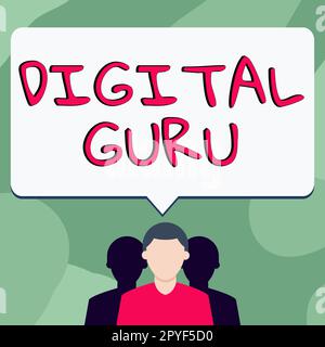 Conceptual caption Digital Guru, Internet Concept teacher and ...