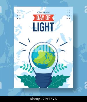 International Day of Light Social Media Background Illustration Cartoon ...