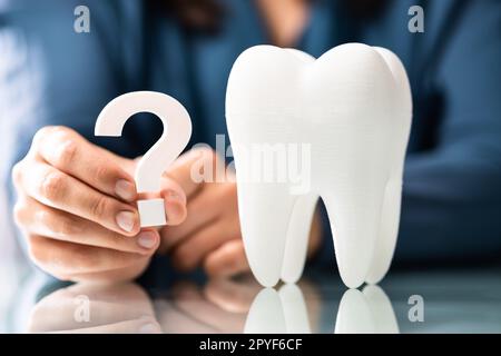 Woman Dental Teeth Question Mark Stock Photo - Alamy