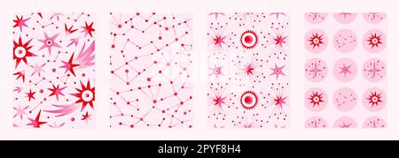 Set of vector illustrations of abstract celestial bodies ...