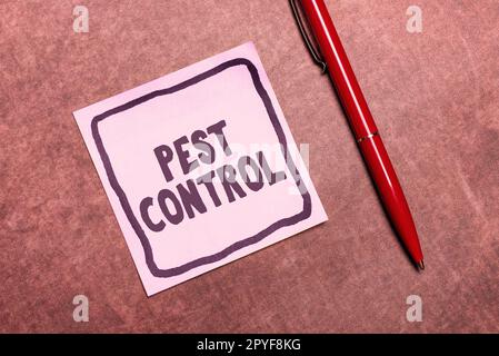 Handwriting text Pest Control. Word Written on Killing destructive ...