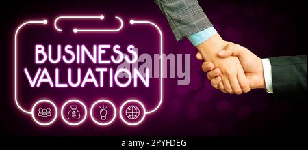 Handwriting text Business Valuation. Business showcase determining the ...