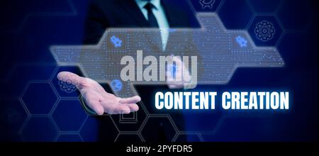 Inspiration showing sign Content Creation, Word for contribution of ...