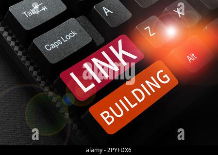 Inspiration showing sign Link Building. Word Written on SEO Term ...