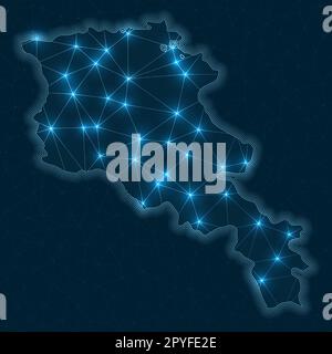 Network map of Armenia. Country digital connections map. Technology ...