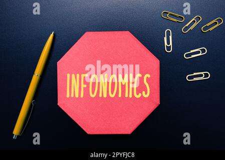 Conceptual display Infonomics. Word Written on visual image used to ...